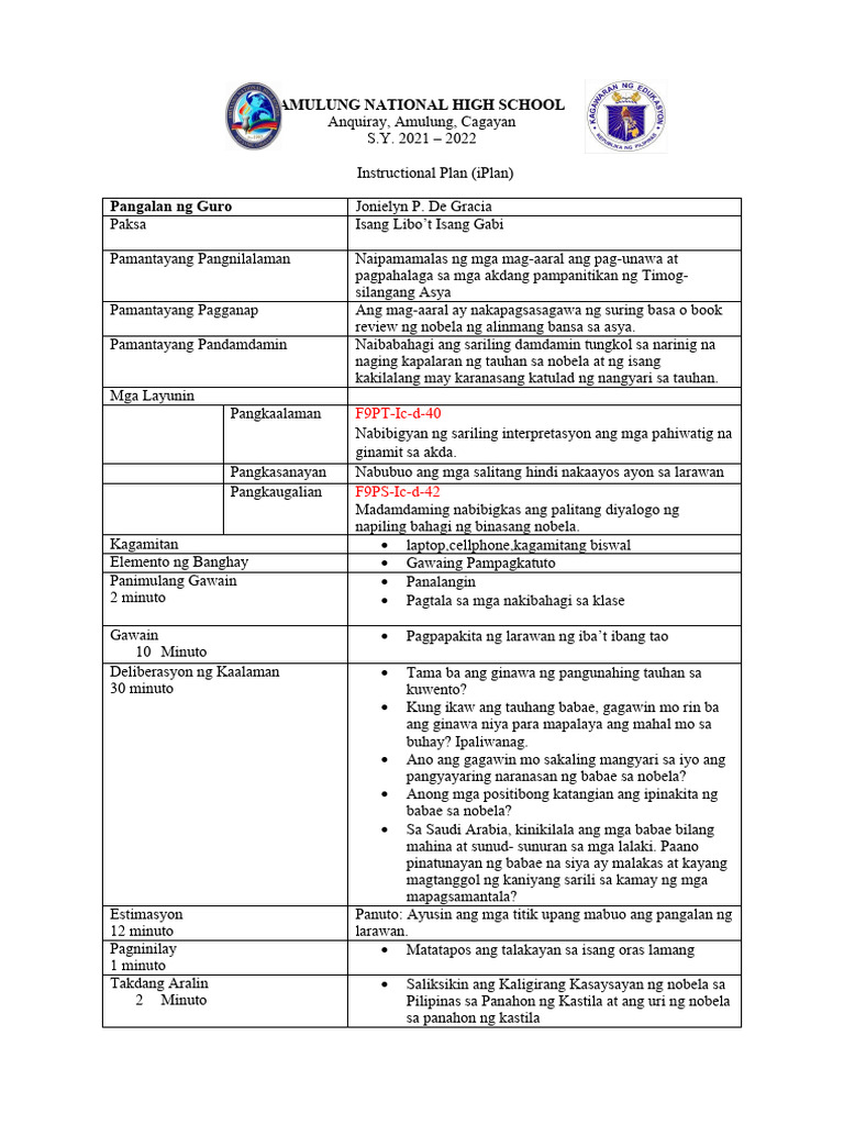 IPlan Isang Libo't Isang Gabi | PDF