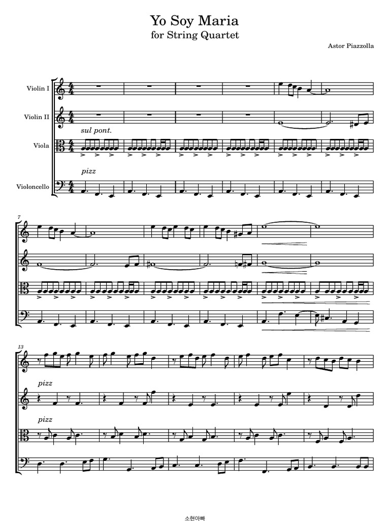 Yo Soy Maria Astor Piazzolla | PDF | Baroque Music | Musical Compositions