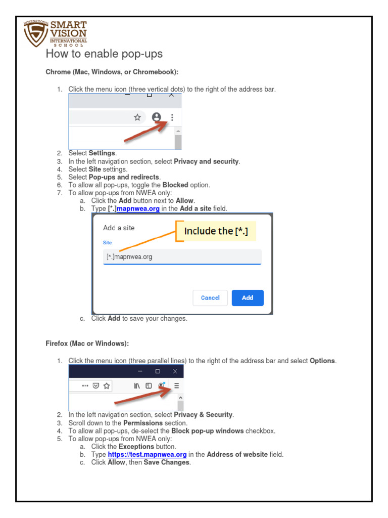 How To Enable Pop Up | PDF
