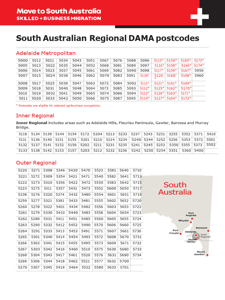 DAMA - Postcode - South Australia | PDF | South Australia