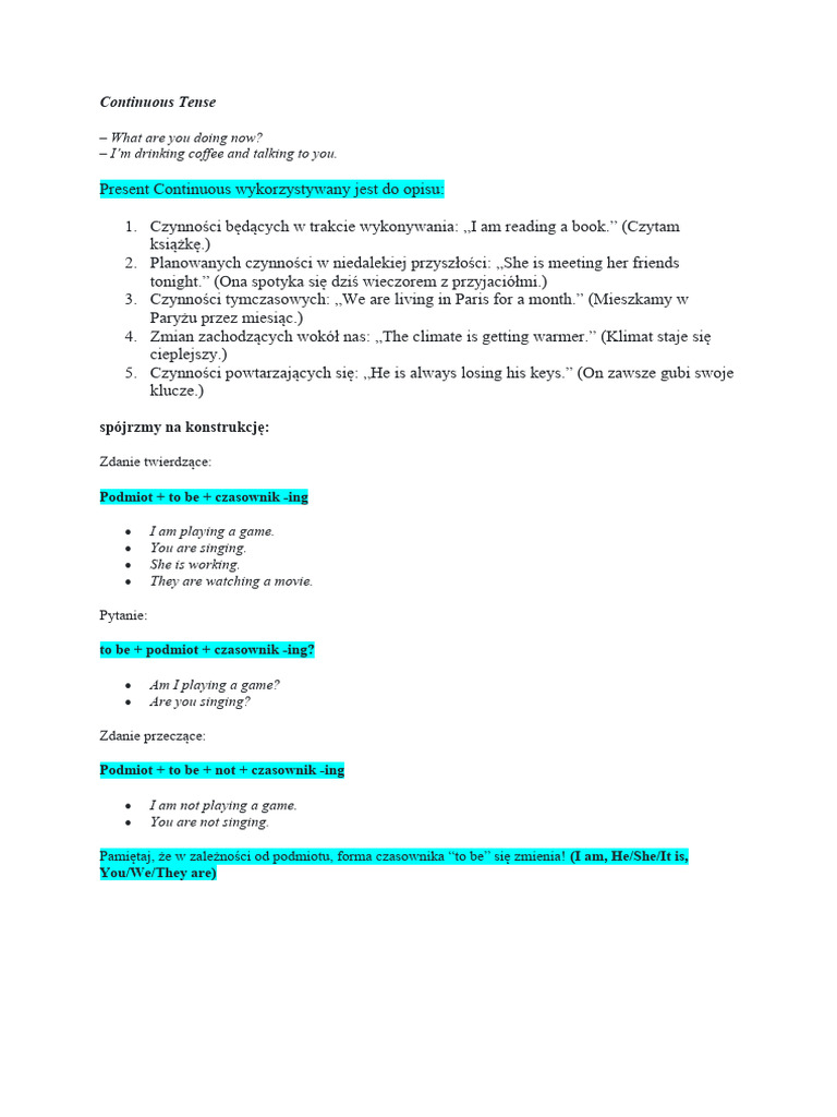 Continious | PDF