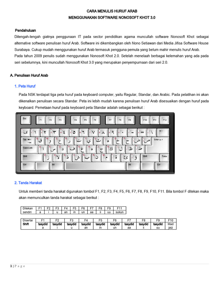 Panduan Menulis Arab Lewat Nonoshoft | PDF