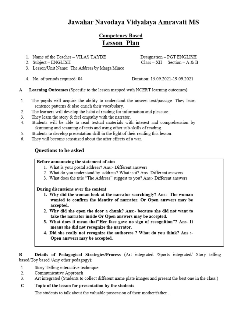 Cb-Lesson Plan Panel Inspection | PDF | Reading Comprehension | Cognitive Science