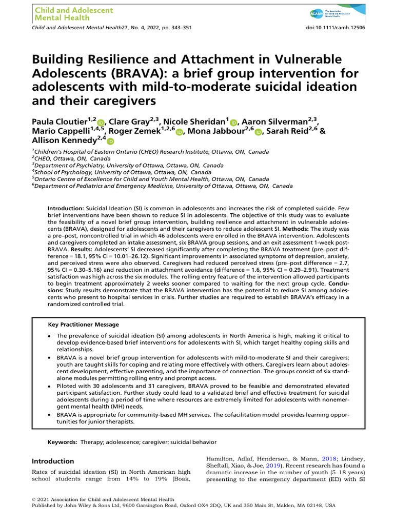 20 Building Resilience and Attachment in Vulnerable | PDF | Attachment Theory | Dialectical ...