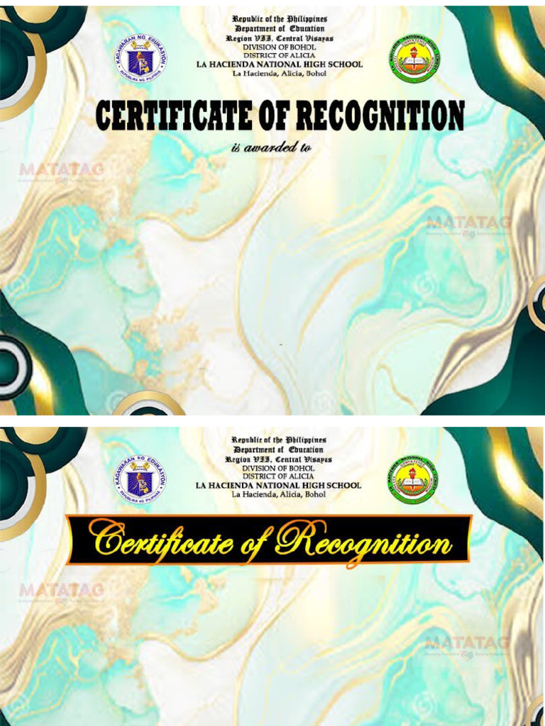 Cert Templatefor Recognition | PDF