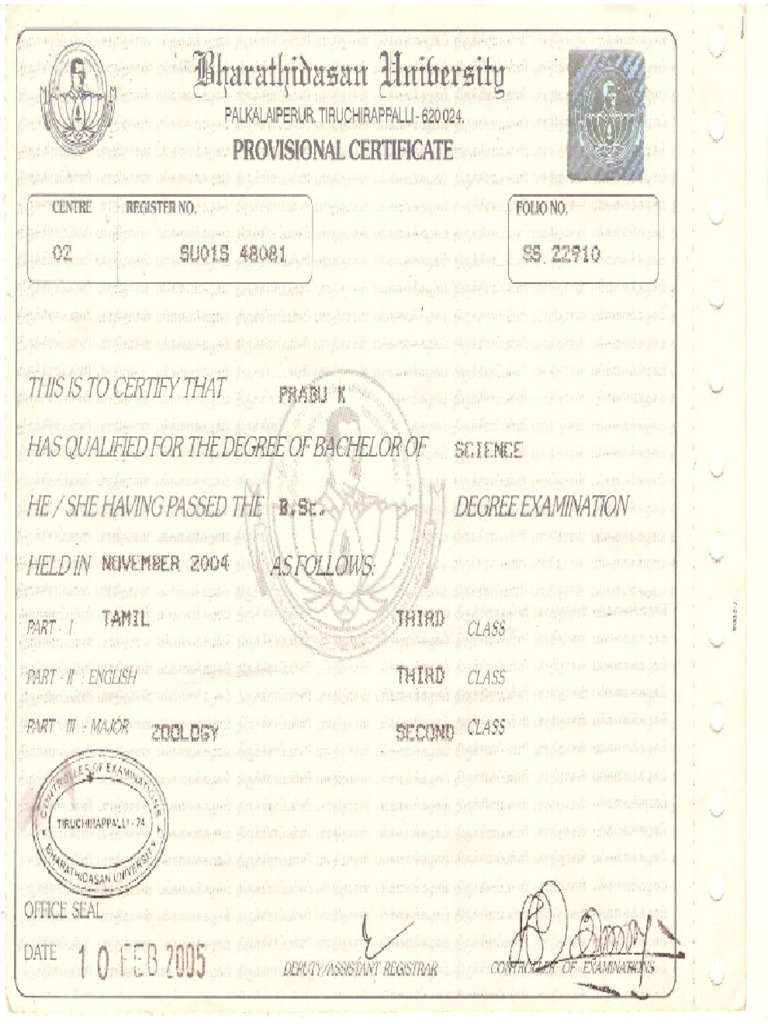 Degree Provisional | PDF