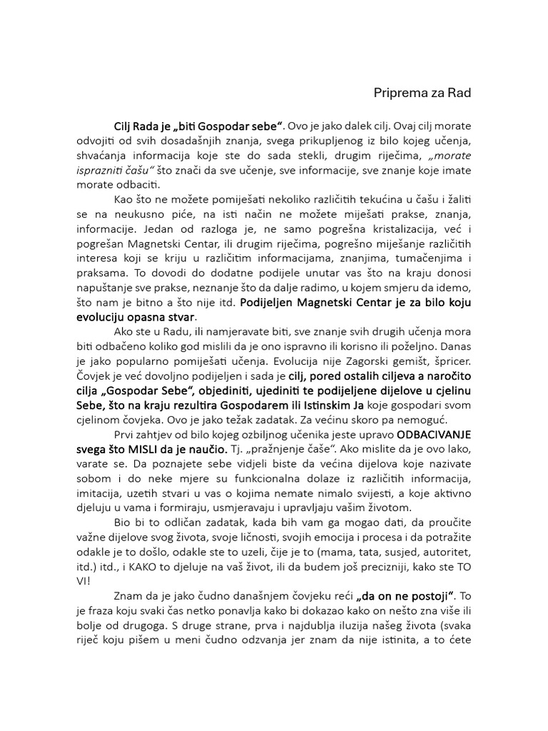 Priprema Za Rad | PDF