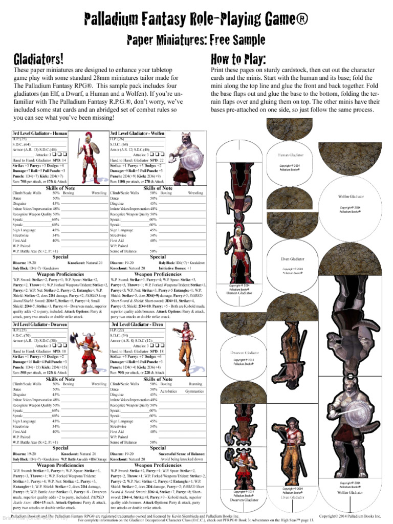 PFRPG - Paper Miniatures Free Sample | PDF