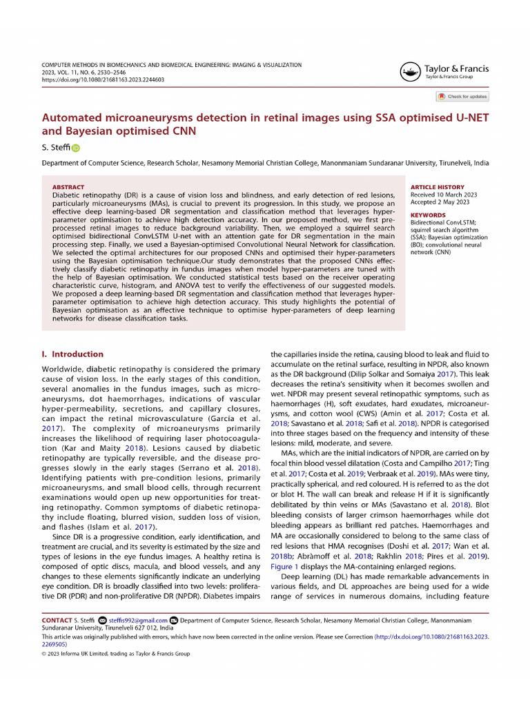 Automated Microaneurysms Detection In Retinal Images Using Ssa Optimised U Net And Bayesian