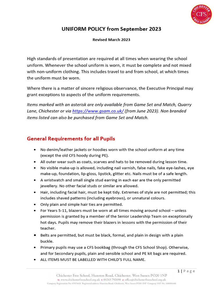 uniform-policy-24-25 (1) | PDF | Sock | Shoe