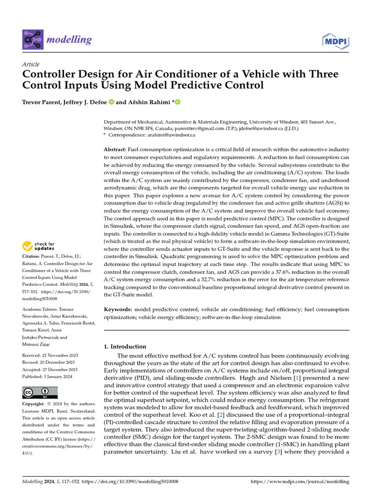 6.controller Design For Air Conditioner of A Vehicle | PDF ...