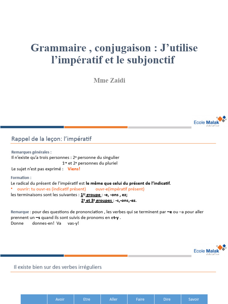 Jutilise Limparfait Et Le Subjonctif | PDF | Syntaxe | Typologie ...