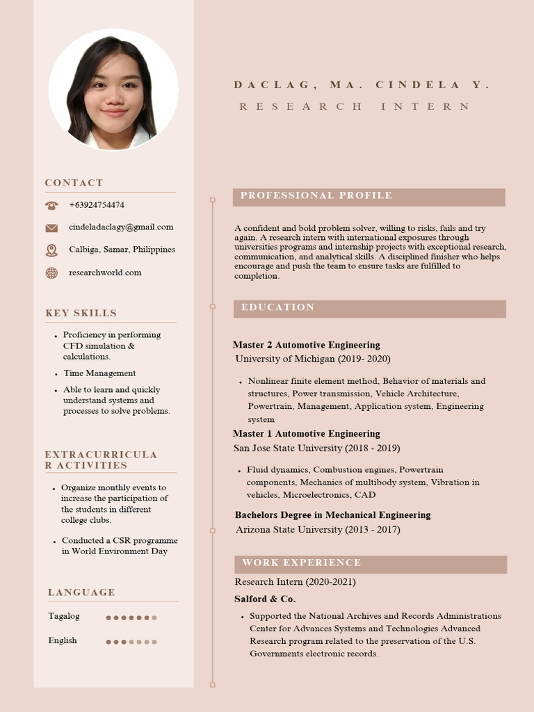 Minimalist Academic Resume | PDF | Engineering | Mechanical Engineering