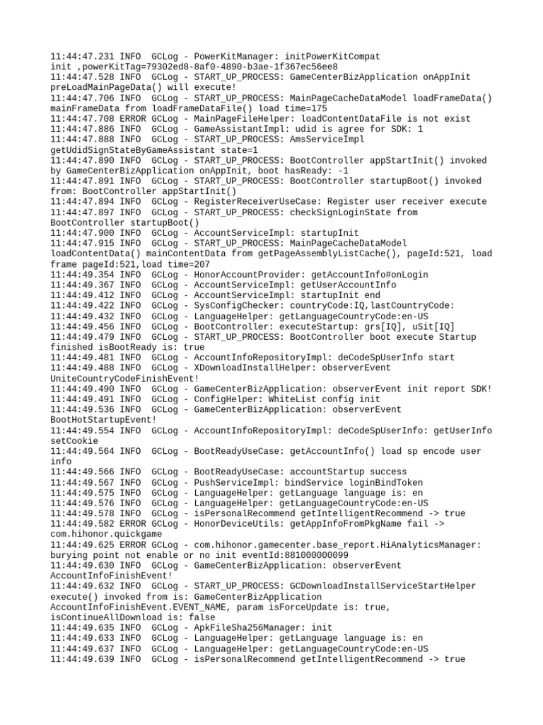 GameCenter Startup Log Analysis | PDF | Hypertext | Communications Protocols