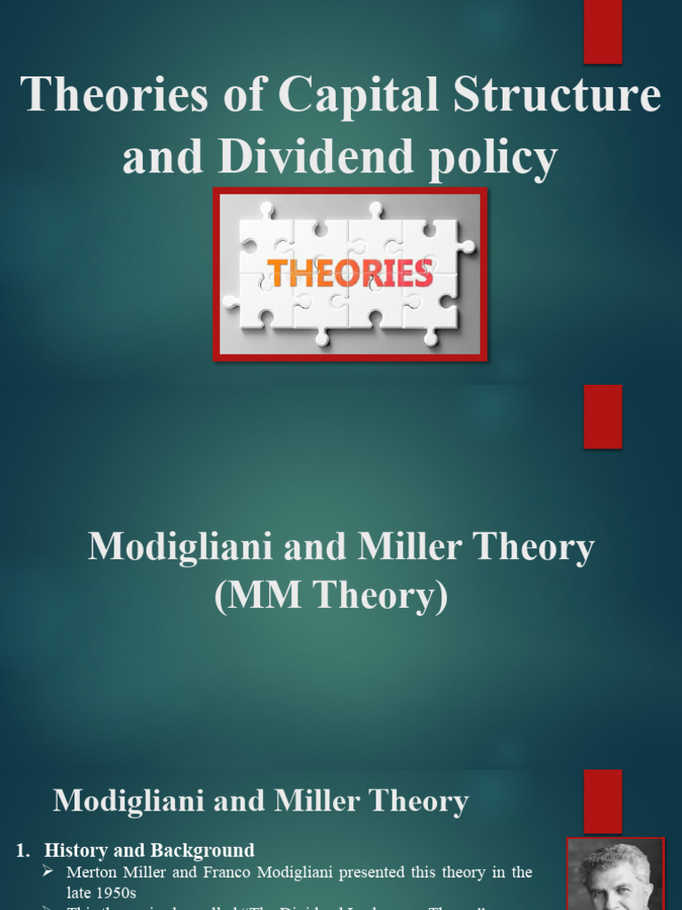 Lecture 25 Theory 1 MM Theory | PDF | Stocks | Dividend