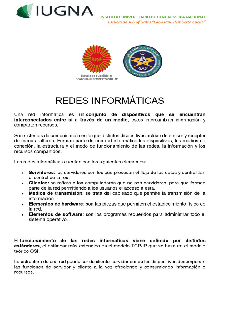 Redes Informáticas | PDF | Red de computadoras | Dirección IP