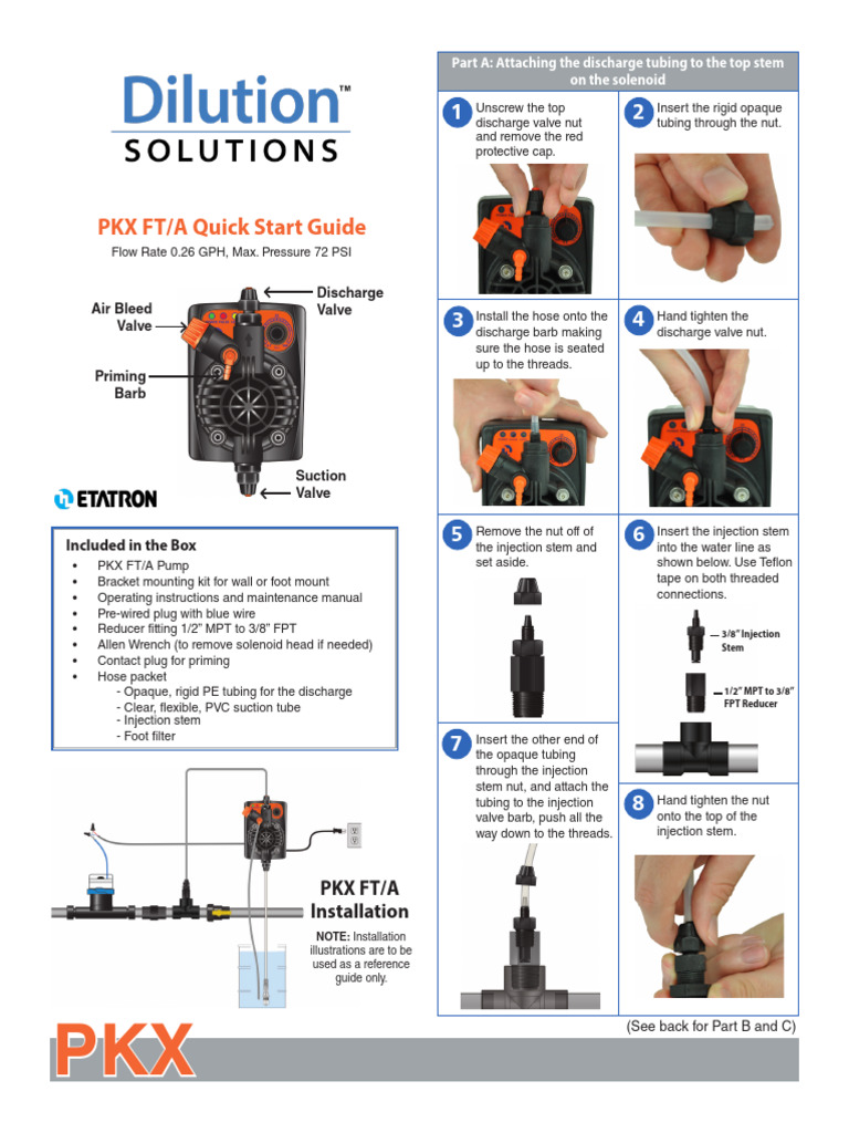 PKX-FT-A QS Guide | PDF | Pump | Valve