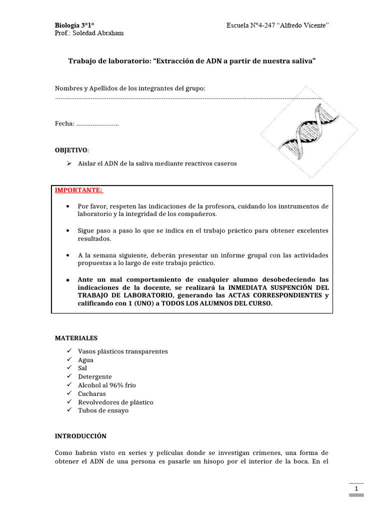 Extracción de ADN | PDF | Biología Celular) | Adn