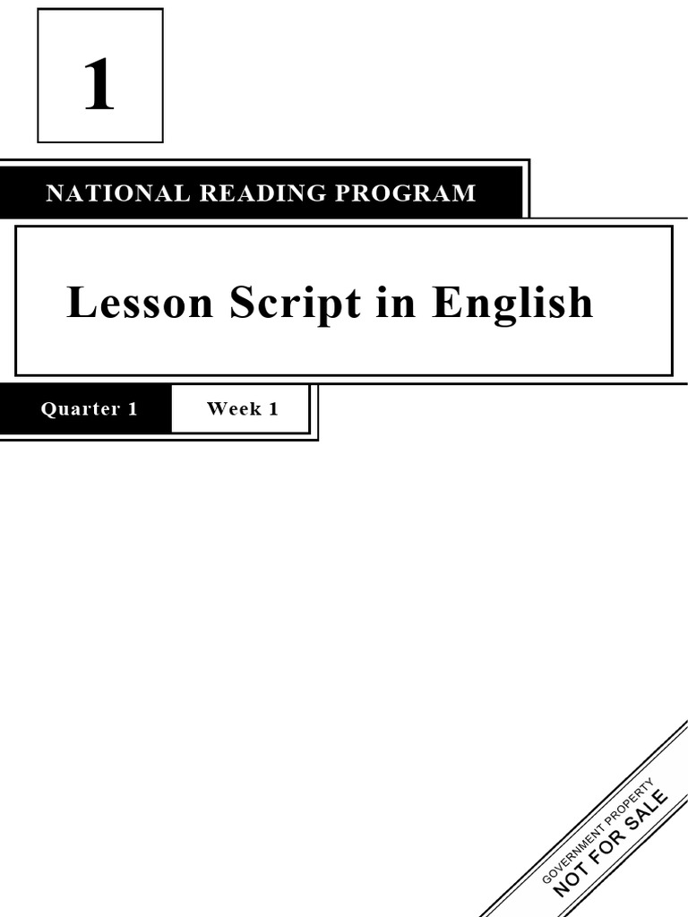 Lesson Script in English: National Reading Program | PDF | Letter Case ...