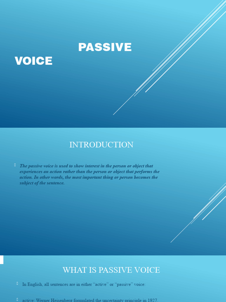 Passive Voice | PDF