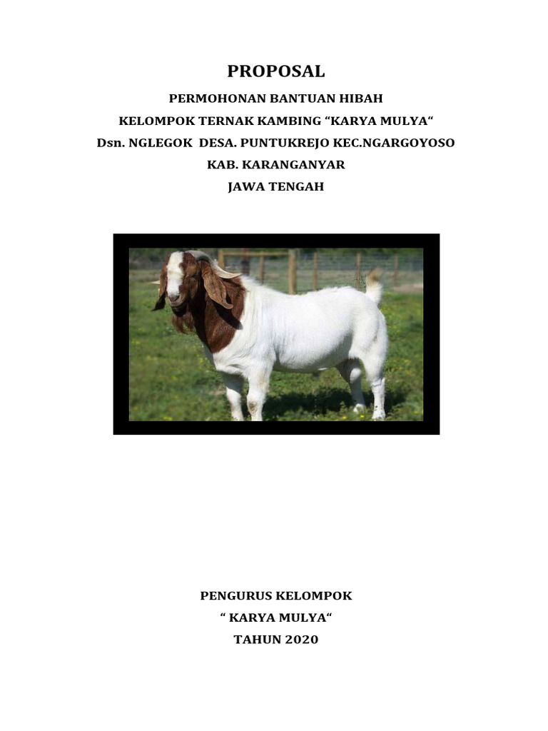 Proposal Usaha Ternak Kambing Karya Mulya | PDF