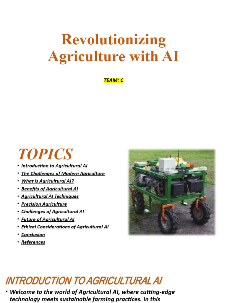 Revolutionizing Agriculture With AI | PDF | Agriculture | Artificial ...
