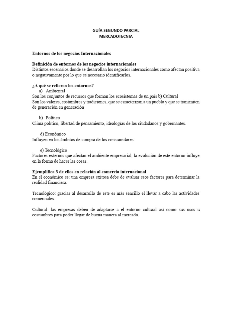 Entornos y Retos del Comercio Internacional | PDF | Marketing | Comercio