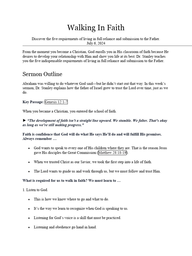 Walking in Faith | PDF | Jesus | Faith