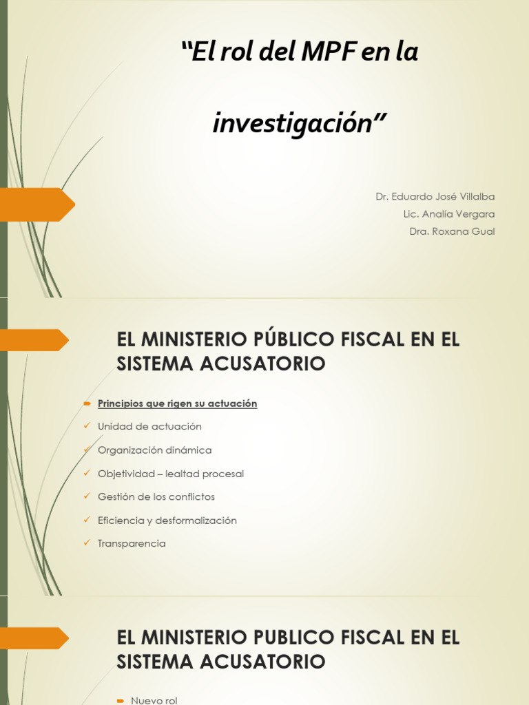 El Rol Del MPF en La Investigacion | PDF | Teoría | Justicia