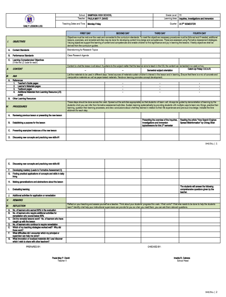 3is q3 w1 | PDF | Learning | Education Theory