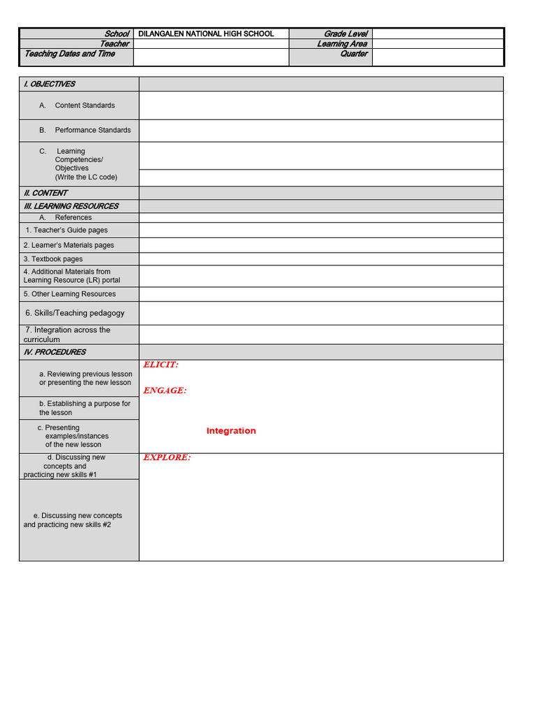 DLP Format | PDF | Learning | Teachers