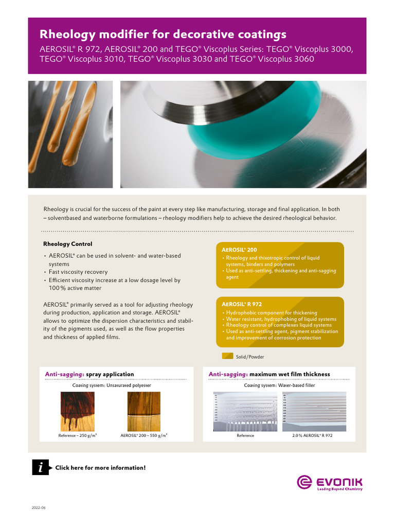 Fact_Sheet_Rheology_Modifier_EN_196900 | PDF | Rheology | Paint