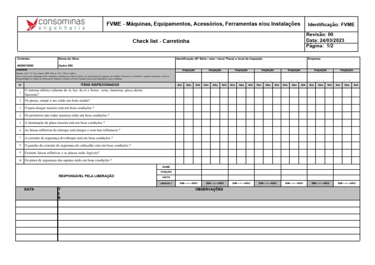 17 - FORM.HSE.017 - Check List - rev00 | PDF