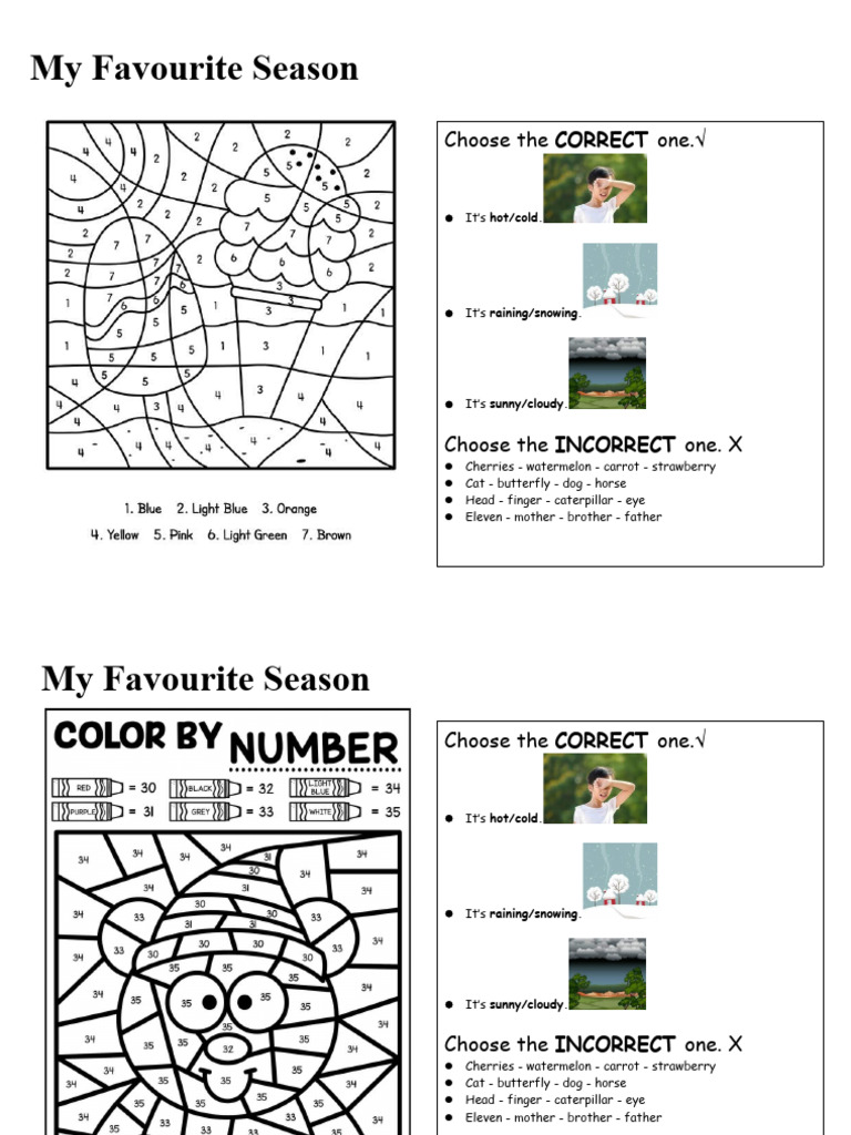 2 - My Favourite Season - Handouts | PDF