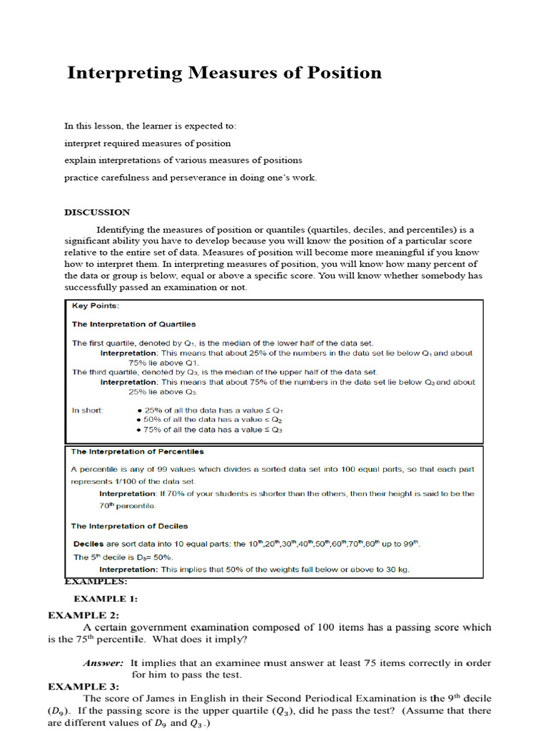 Understanding Measures of Position | PDF | Percentile | Quartile