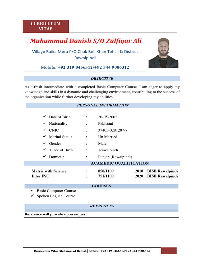 M.Danish CV | PDF | Career & Growth