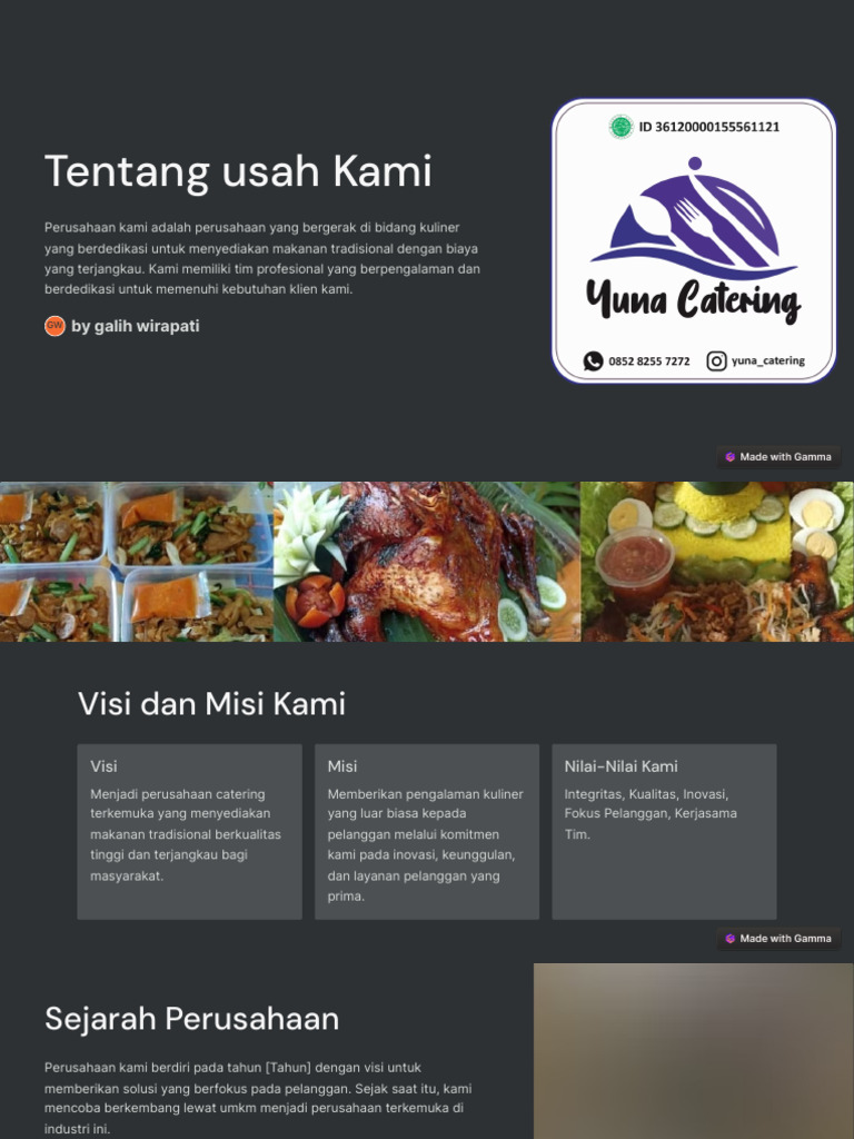 Company Profile Yuna Catering | PDF