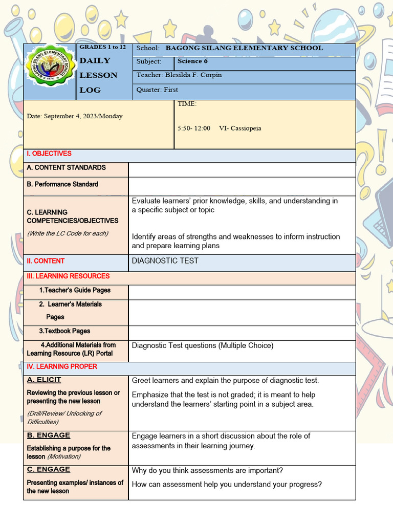 September 4 Lesson Plan | PDF | Educational Assessment | Learning