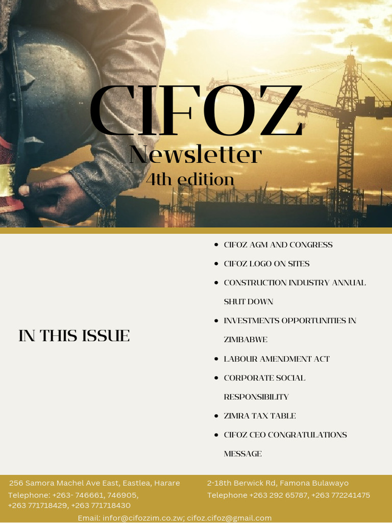 Cifoz Newsletter 4TH Edition | PDF | Corporate Social Responsibility ...