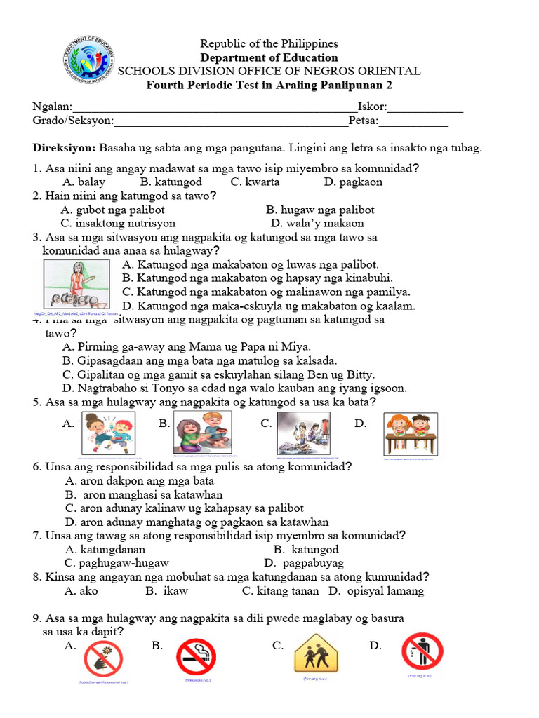 Grade 2 AP 4th Quarter Assessmentfor QA | PDF