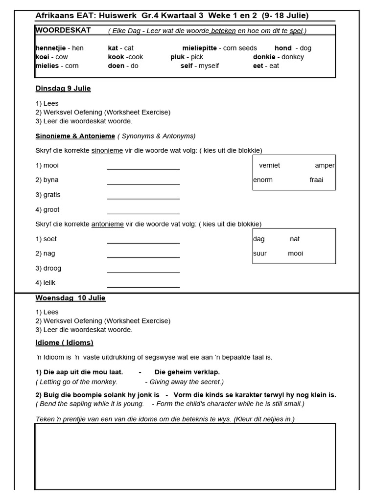 HOMEWORK Week 1 & 2 Term 3 2024 | PDF