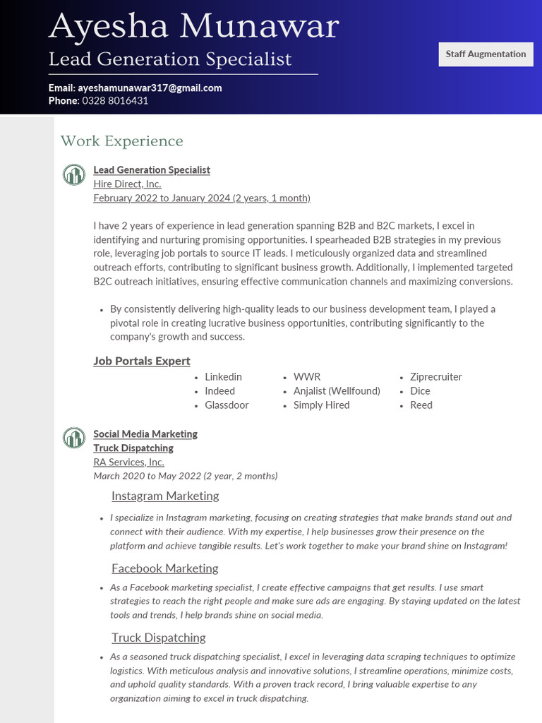 CVAyesha Munawar | PDF | Social Media Marketing | Marketing