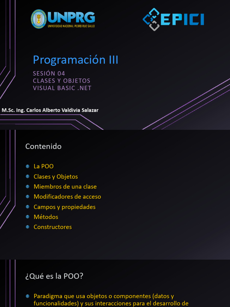 Sesion 04 - Clases y Objetos | PDF | Objeto (informática) | Clase (Programación informática)