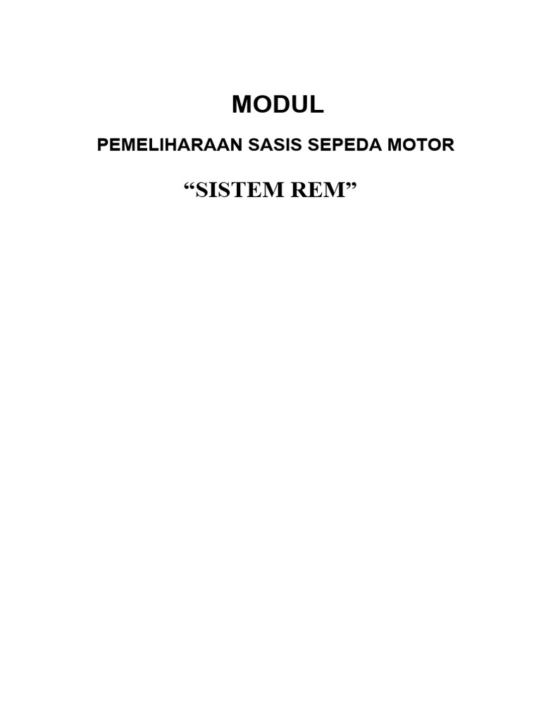 Modul Memelihara Sistem Rem | PDF