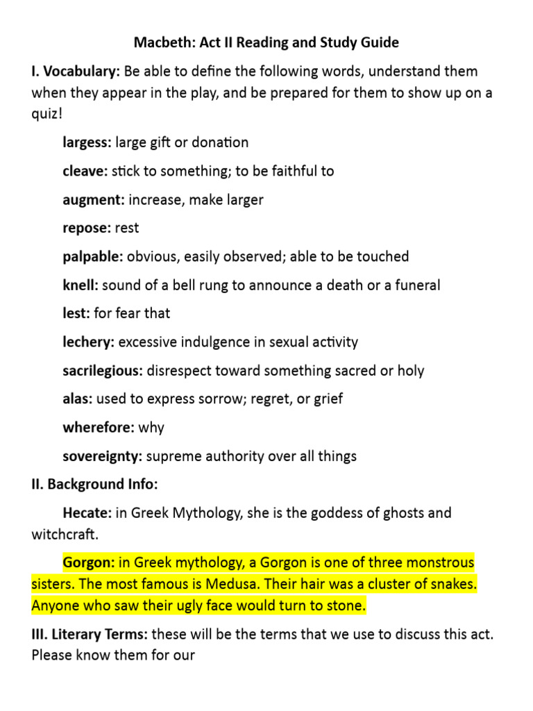 Macbeth Act II Questions | PDF | Macbeth