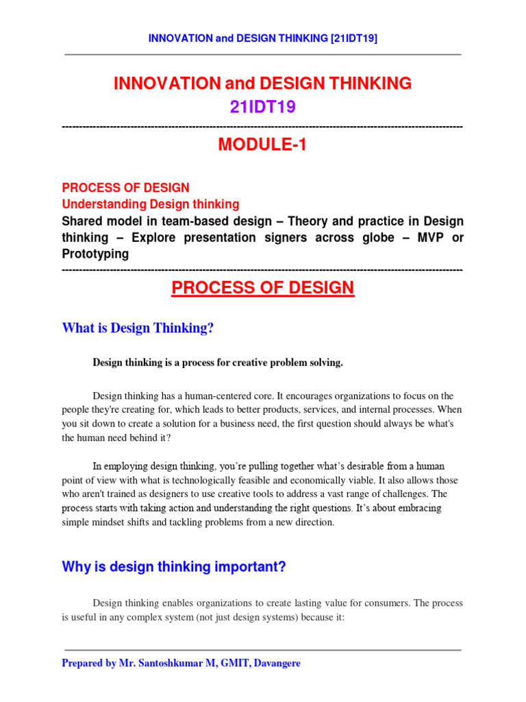 IDT Module 1 | PDF | Design Thinking | Deductive Reasoning
