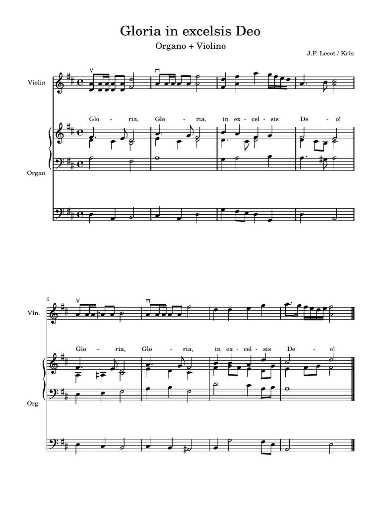 Gloria Lecot 1900 Organo e Violino | PDF