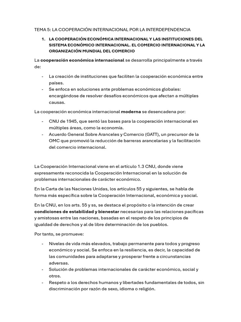 TEMA 5 DIP II HECHO POR MI | PDF | Organización de Comercio Mundial | Naciones Unidas