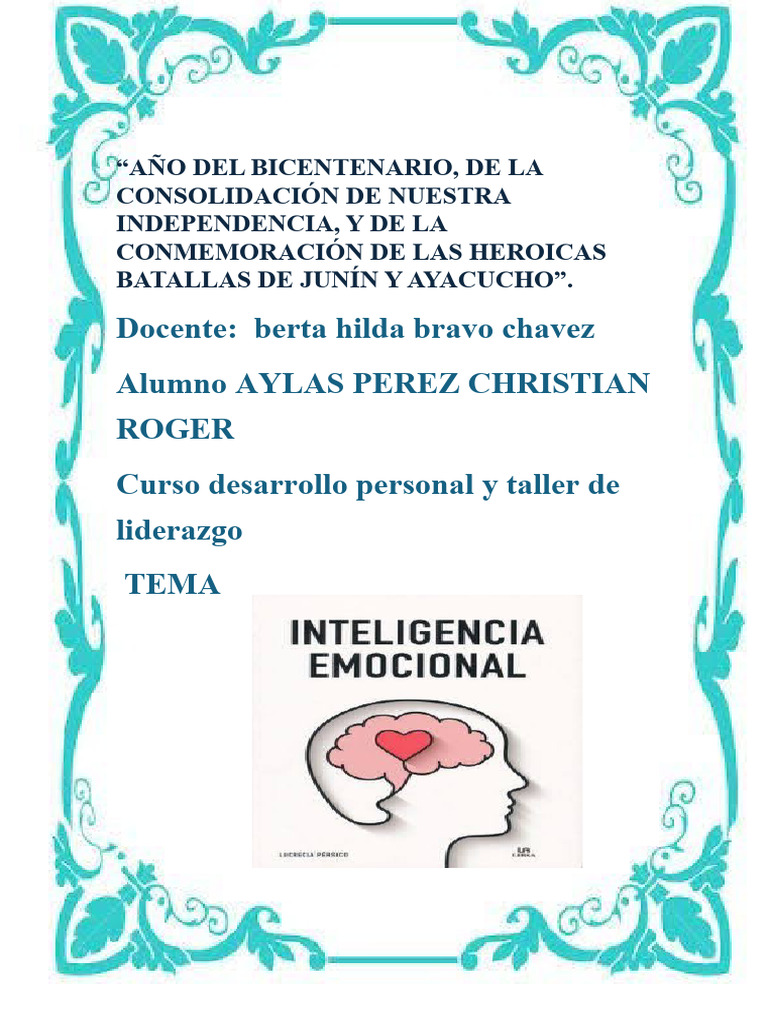 Docente: Berta Hilda Bravo Chavez Alumno Aylas Perez Christian Roger ...