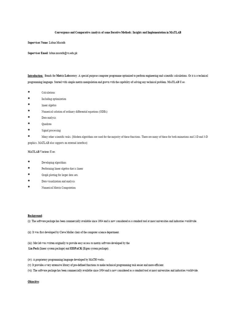 Convergence and Comparative Analysis of Some Iterative Methods by Reeba - Docx Assignmnt 1 | PDF ...